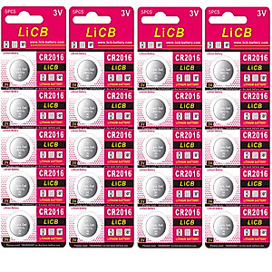 LiCB CR 2016 Battery,CR2016 Lithium Batteries,3 Volt Coin & Button Cell (20 Pack)
