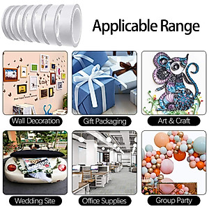 Double-Sided Tape for Arts, Crafts, Photography, Scrapbooking, Tear-by-Hand, Paper Backing (6 Rolls) (Width: 6mm/ 9mm/ 12mm/ 15mm)