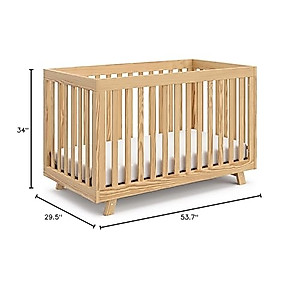 Storkcraft Beckett 3-in-1 Convertible Crib (Natural) – Converts from Baby Crib to Toddler Bed and Daybed, Fits Standard Full-Size Crib Mattress, Adjustable Mattress Support Base