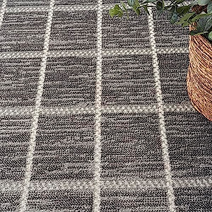 Nourison Serenity Home Contemporary Grey Ivory 7'10" x 9'10" Area -rug, Easy -cleaning, Non Shedding, Bed Room, Living Room, Dining Room, Backyard, Deck, Patio (8x10)