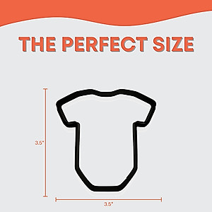 Onesie Cookie Cutter with Easy to Push Design, for Baby Showers, Work Events, and Birthday Celebrations (4 inch)