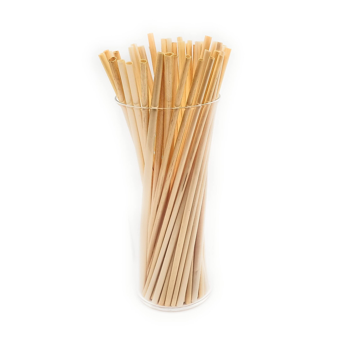 EcoAmiga Bamboo Straw, 8 Inch Reusable & Biodegradable Organic Bulk Straws – Great Ecological Alternative to Plastic Straws (Wheat)