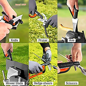 SHARPAL Chef Knife and Scissors Sharpener & Garden Tool Sharpener, Sharpening & Honing Straight and Serrated Knives, Lawn Mower Blade, Axe, Pruners, Shears, Combo Gift Pack w/Greeting Card