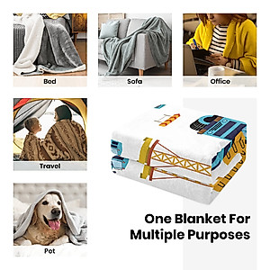 Construction Truck Blanket Boys Excavator Plush Throw Blanket Soft Fuzzy Flannel Tractor Blanket for Bed Couch Sofa Decor Blankets Trucks Car Lover Toddler Kids Blankets Gifts 60"x50"