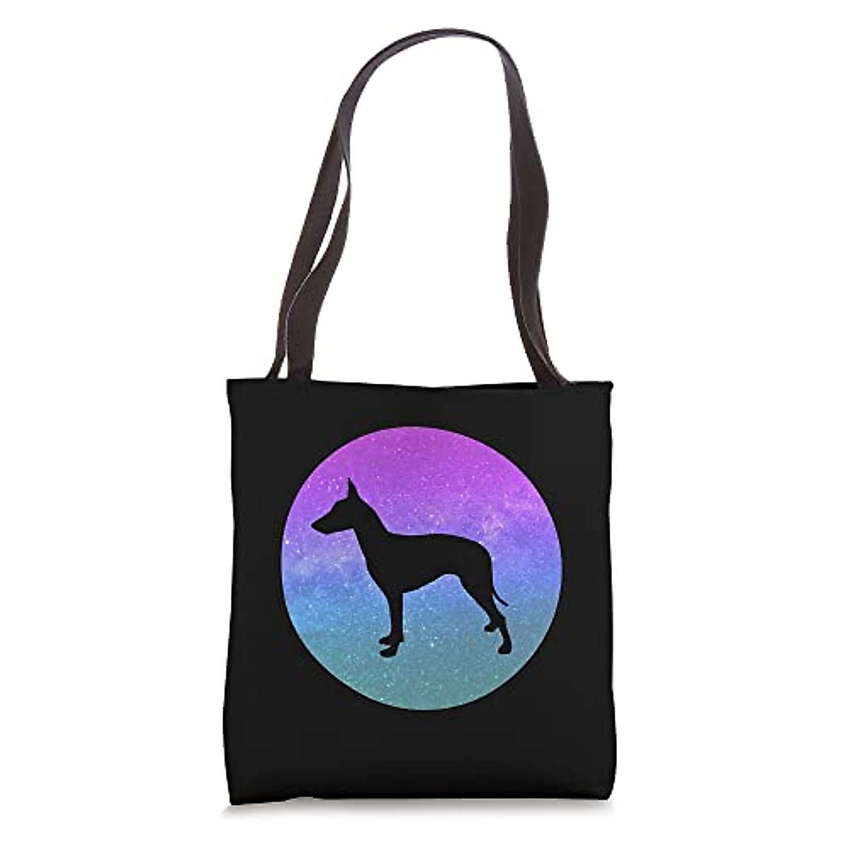 Dog Breed Manchester Terrier Dog Silhouette Space Galaxy Tote Bag