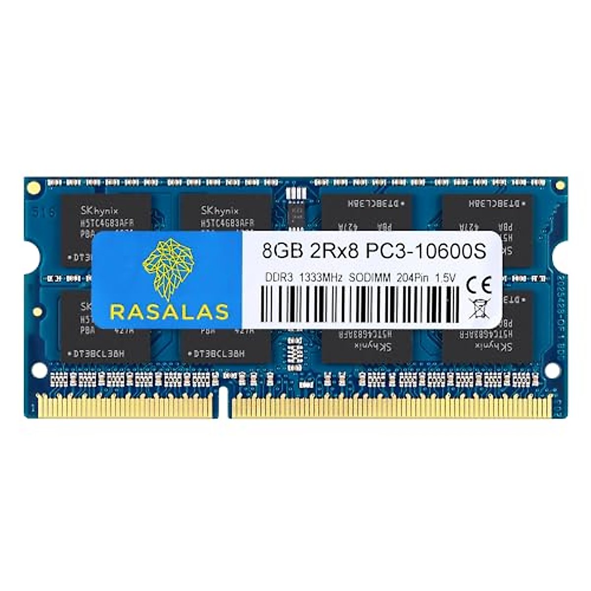 Rasalas 8GB DDR3 PC3-10600S DDR3 1333MHz 1.5V CL9 Ram 2RX8 PC3 204 Pin SODIMM Laptop Notebook Computer Memory Ram Module Chips