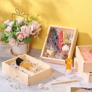 Thyle 12 Pcs Unfinished Wood Boxes, 6.3 x 4.9 x 1.8 Inch Small Rectangle Crates Wooden Box with Lid for DIY Birthday Party Favor Gift Supplies