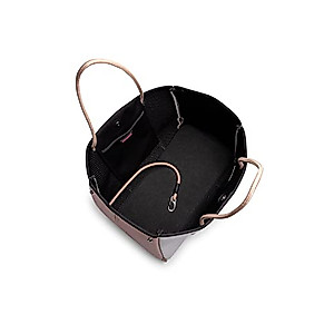 Haute Shore - Greyson Diva Neoprene Tote Bag w/Zipper Wristlet Inside, White W/Black, Rosegold & White Stripe