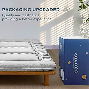 MAXYOYO Japanese Floor Mattress Futon Mattress, Thicken Daybed Sleeping Pad Foldable Roll Up Boys Girls Dormitory Kids Lounger Bed Couch and Sofa, Grey, Full