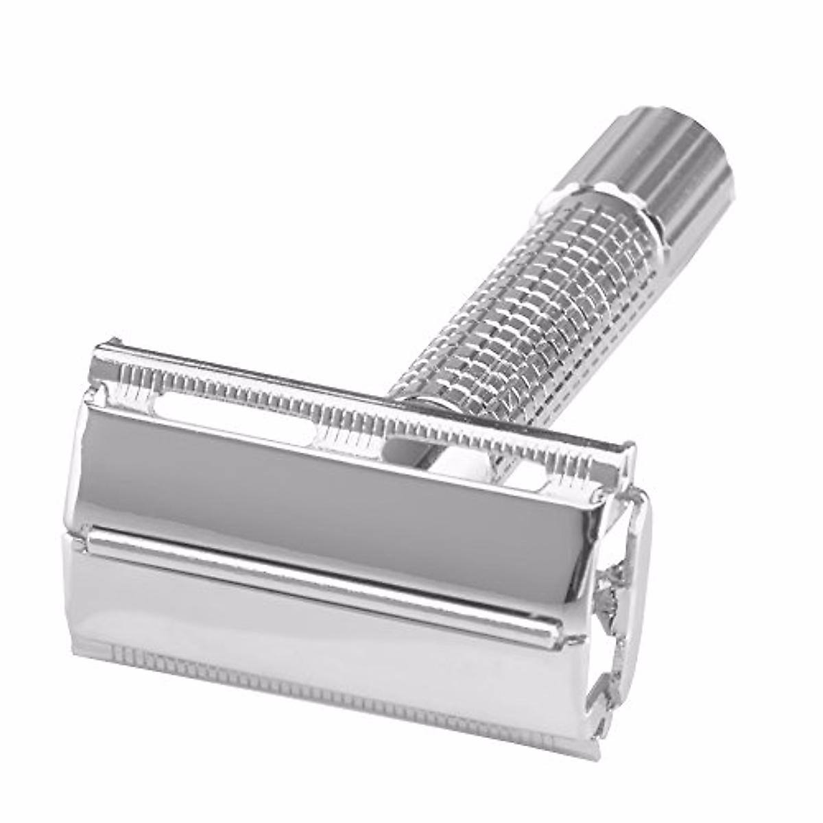 MCS Premium Safety Razor Shaving Kit: Complete Wet Shave Set w/Double Edge Razor, Pure Badger Brush, Heavy Chrome Stand, Travel Case, Extra Blades & Gift Box (Black)