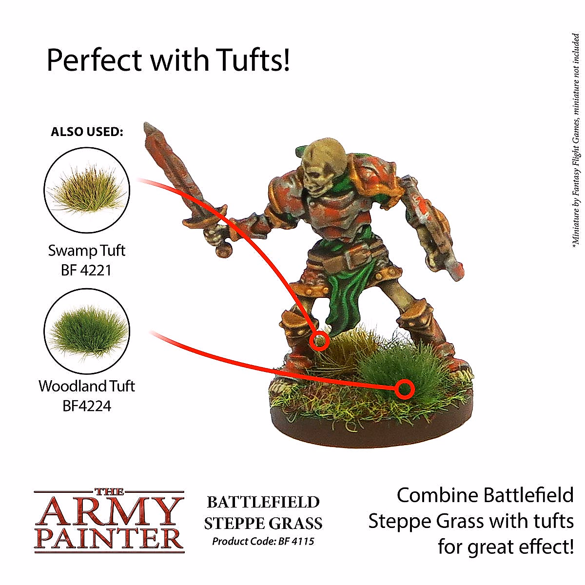 The Army Painter Battlefield: Steppe Grass Basing, 150 ml-for Miniature Bases & Terrains -Scenics Static Grass, Model Terrain Grass, Terrain Model Kit & The Army Painter Tufts for Bases of Minis