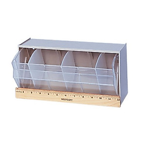 Quantum Storage Systems QTB410WT Organizer, 23-5/8"W x 5-1/4"D x 5-15/16"H, White/Crystal