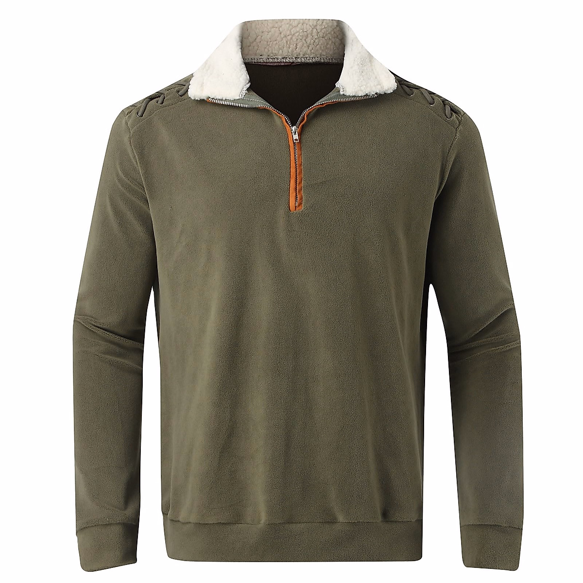 Bluecatlala Zipper Sweatshirt Outdoor Winter Jacket for Men Trucker Hunting Heavyweight Jackets Sherpa Quilted Lined Shirt Outerwear Sport Coat Loose Fit