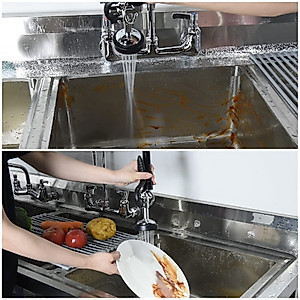 JZBRAIN Commercial Pre-Rinse Spray Valve Head Repair Kit 1.42 GPM High Pressure Spray Face Bumper and Screw Replacement Part for Commercial Sink Sprayer (Black)