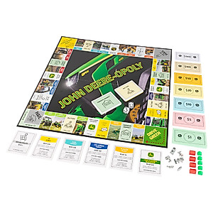 John Deere-opoly Kids Board Game - Cooperative Farming Games for Kids - Classic Board Games for Family Game Night - Tractor Themed Board Game - Farm Games Ages 8 Years and Up