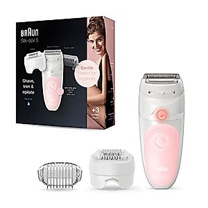 Braun Epilator Silk-épil 5 5-620, Hair Removal for Women, Shaver & Trimmer, Cordless, Rechargeable, Wet & Dry , 6 Piece Set