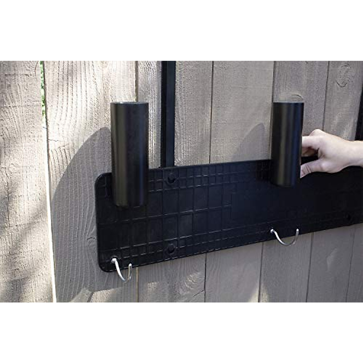 Poolmaster 35601 Mounted/Hanging Outdoor Backyard Garden Tool Organizer Storage Rack, Black