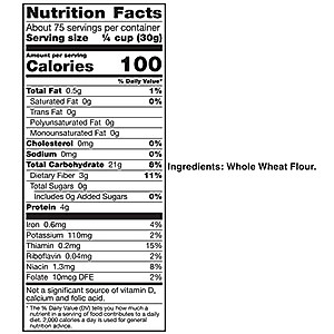 Gold Medal Premium Quality All Natural Whole Wheat Flour For Baking, 5 lb