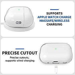 DamonLight Airpods Pro 2 Case Clear with Lanyard, Compatible with Mag-Safe/Wireless/Apple Watch Charging Soft TPU Protective Case Cover for Apple AirPods Pro 2 2022 Released (White)