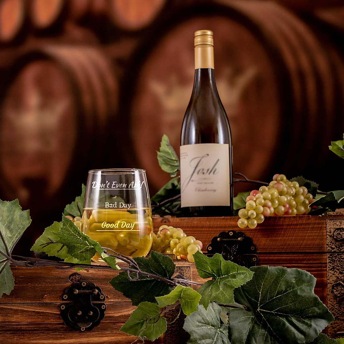 IT'S A SKIN Don’t Even Ask Bad Day Good Day |Stemless Wine Glass 17oz for red and white wine - Mothers Day, Grandmothers, grandma Incl free wine/food pairing card