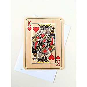 King of My Heart Personalized Valentine Card for Him Love Card Wood Card Romantic Card Valentines Day Card I Love You Card