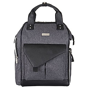 Baby Brezza Lucia Baby Diaper Bag Backpack and Tote – Carry How You Choose – Spacious but Compact Design with 12 Pockets and Slide Out Diaper Caddy, Graphite
