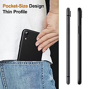 JETech Upgraded Slim (0.85 mm Thin) Case for iPhone XR 6.1-Inch, Camera Lens Cover Full Protection, Slim Fit Ultra Thin Lightweight Matte Hard PC, Support Wireless Charging (Black)
