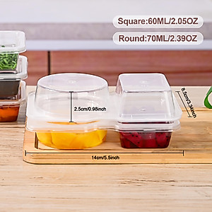 RXRRXR 10PCS Double Compartment Condiment Container Reusable Snack Container 2 Compartments With Lids Snack Pack Container Sauce Containers Condiment Containers With Used For Take-out Condiments