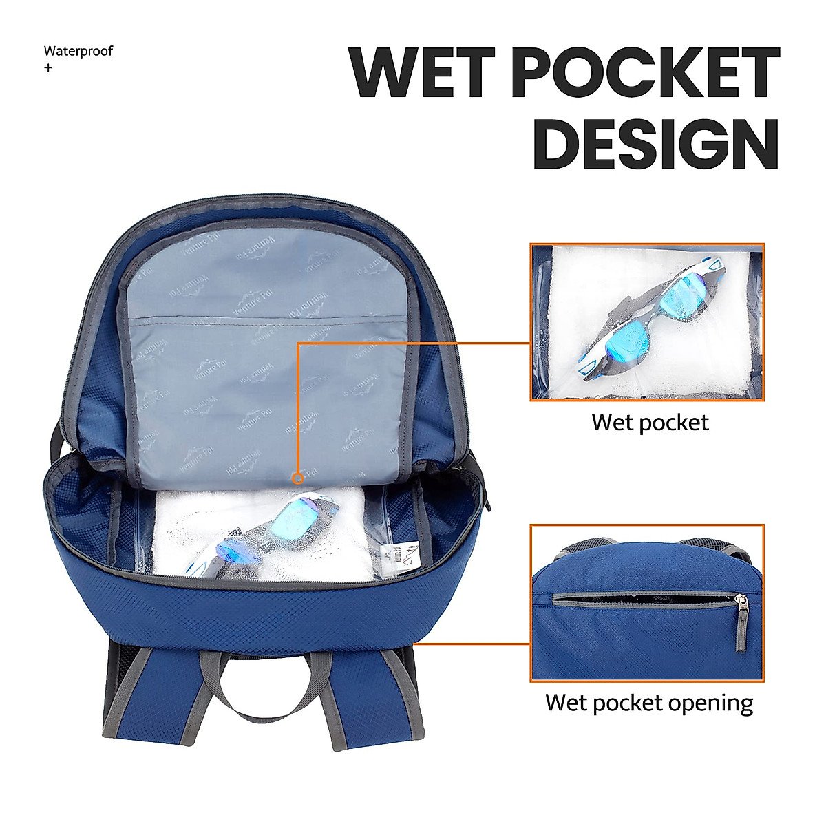 Venture Pal 40L Lightweight Packable Travel Hiking Backpack Daypack