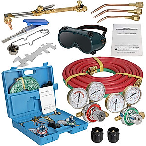 BBBuy Oxygen & Acetylene Gas Cutting Torch and Welding Kit Portable Oxy Brazing Welder Tool Set with Two Hose, Storage Case-Portable Cutting Torch Set Welder Tools
