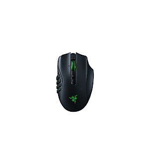 Razer Naga Pro - Modular Wireless Gaming Mouse with Interchangeable Side Panels (19 + 1 Programmable Buttons, Optical Mouse Switch, 20K DPI Focus+ Optical Sensor, 3 Swappable Side Plates) Black