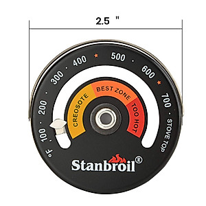 Stanbroil Wood Stove Top Surface Thermometer, Magnetic Stove Meter Thermometer for Wood Burning Stoves Top,Gas Stoves,Flues,Pellet Stove,Stove Pipe