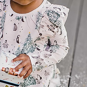 Burt's Bees Baby Baby Girl's Top and Pant Set, Tunic and Leggings Bundle, 100% Organic Cotton, Evergreen Penguins, 3T