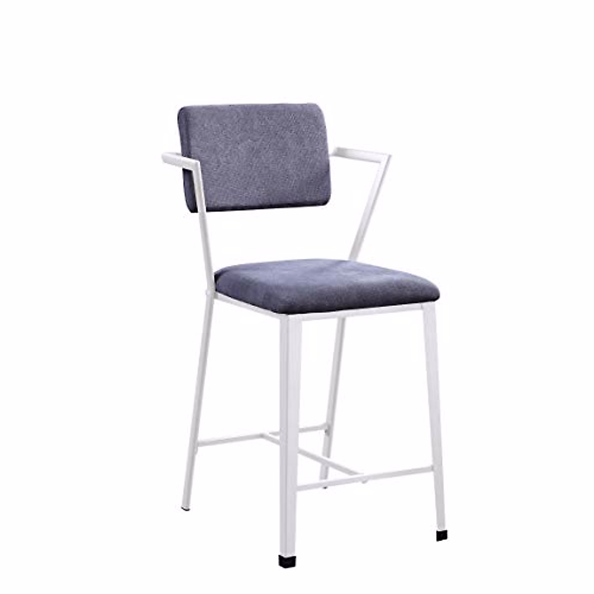 ACME Cargo Counter Height Chair (Set-2) - - Gray Fabric & White