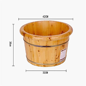 Foot Tub Wooden Foot Basin Wooden Foot Basin,Smooth And Delicate Pedicure Barrels,Hot Foot Insulation Household Foot Bath Barrel 25cm High Wooden Footbath foot Bath Wooden Bucket Foot Spa Household Wa