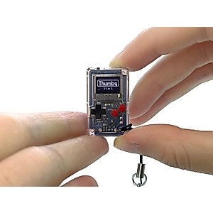 TinyCircuits Thumby (2 Pack Gray & Clear Plus Link Cable), Tiny Game Console, Playable Programmable Keychain: Electronic Miniature, STEM Learning Tool