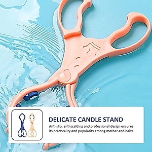 DOITOOL 2pcs Baby Bottle Holder Scissor Anti- Slip Feeder Clamp Baby Milk Bottle Clamp Feeding Bottle Tong Feeder Clip High Temperature Resistant Pacifier Tong