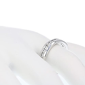 VIR JEWELS 1/2 carat (ctw) Diamond Wedding Anniversary Band for Women, Half Eternity Round Diamond Comfort Fit Engagement Ring 14K White Gold Channel Set 0.50 cttw, Size 9.5