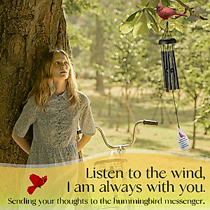 Memorial Wind Chimes for Outside,Cardinal Wind Chimes for Loss of Loved One,Sympathy Wind Chimes,Memorial Gifts for Loss of Mother,Sympathy Gifts for Loss of Dad,Windchimes in Memory of a Loved One
