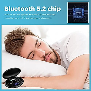 ESSONIO Sleeping Headphones Sleeping Earbuds Sleep Noise Cancelling Headphones with Microphone Wireless Headphones for Side Sleepers Sleeping Earbuds with IPX5 Waterproof