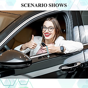 Frienda 1 Piece Crystal Bling Car Keychain for Women Glitter Rhinestone Ring Strap Fob Car Key Chains DIY Crafts (Lake Blue)