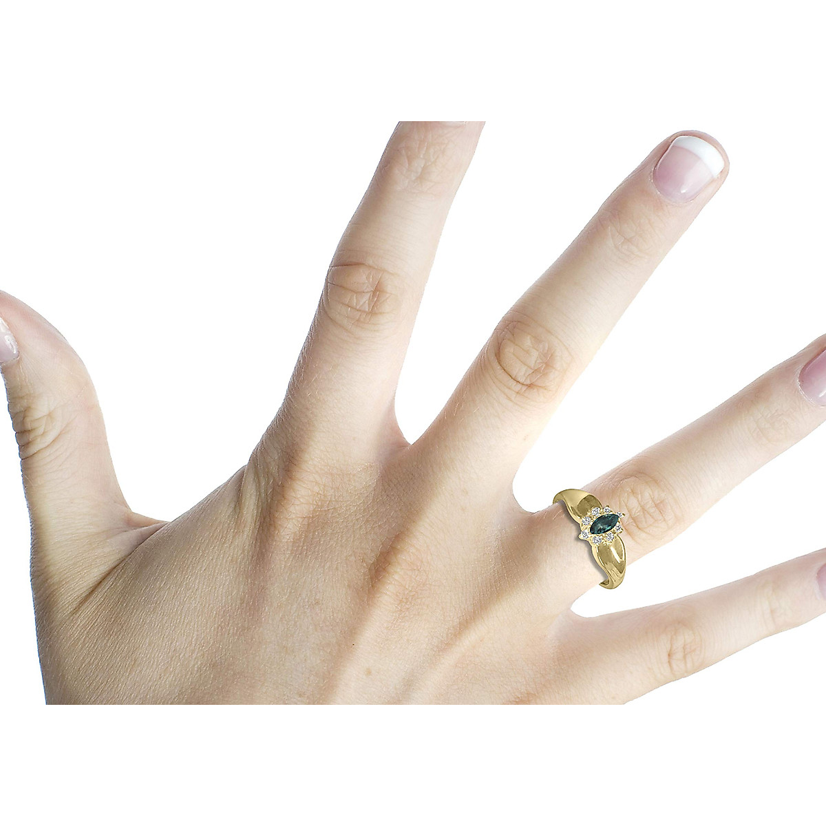 Designed by Ellen Alexandrite Diamond Ring in 14K Yellow Gold-Natural Stone