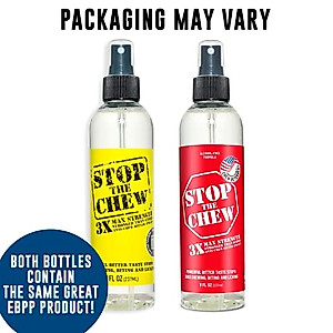 EBPP Stop The Chew 3X Strength Anti Chew Bitter Spray Deterrent for Dogs and Puppies - Alcohol-Free - Most Powerful Bitter Deterrent - 8 Ounce