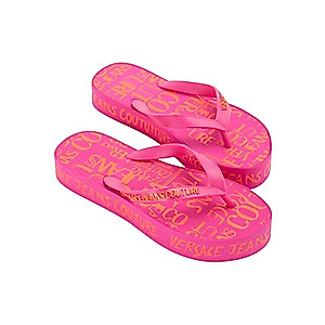 Versace Jeans Couture Pink Signature Sole Fashion Platform Flip Flop-6 for Womens