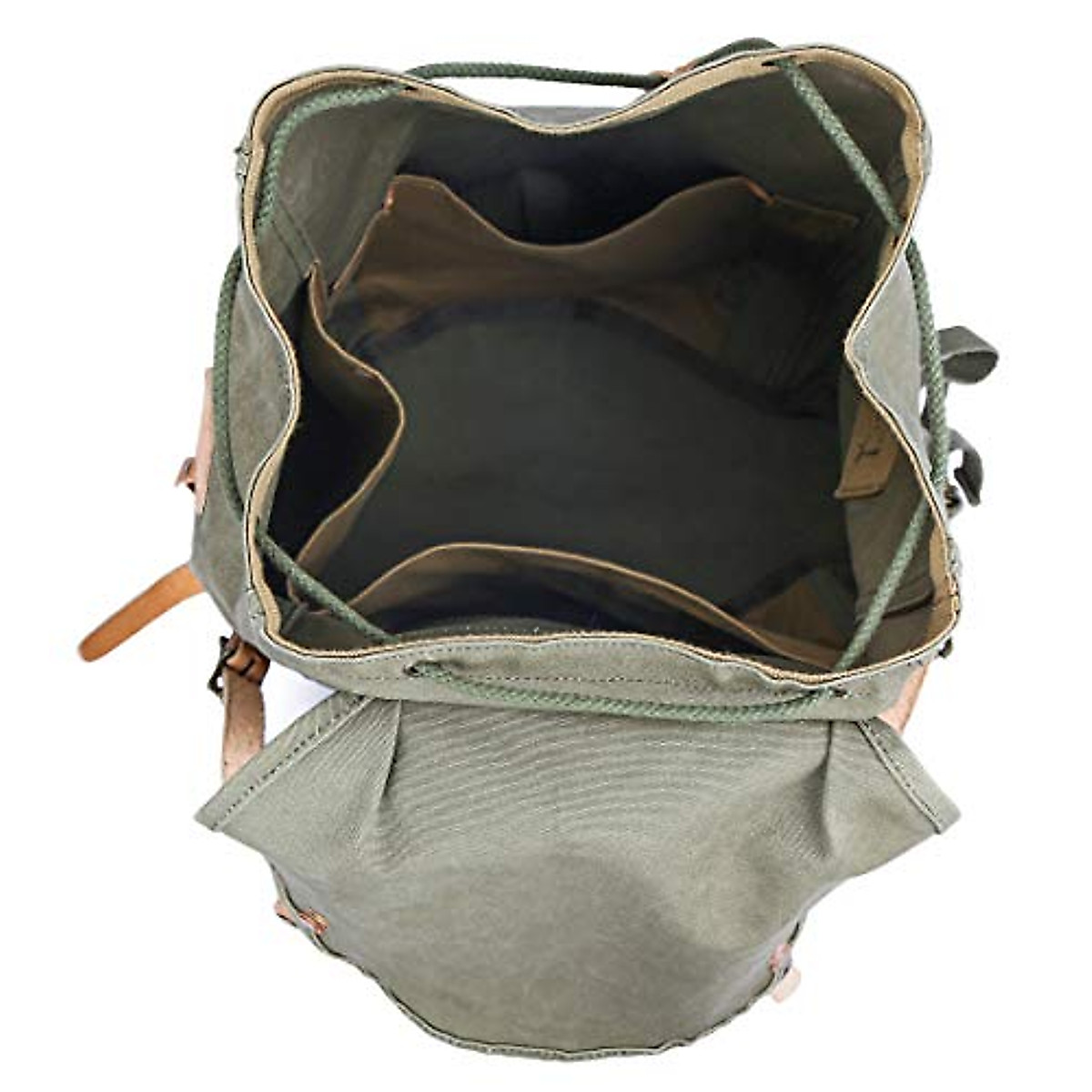 Gootium Canvas Backpack - Vintage Military Rucksack Travel Dayack, Green