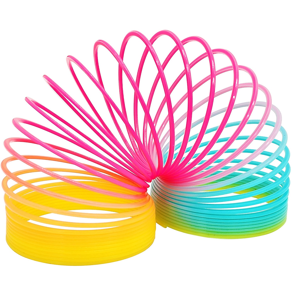 The Dreidel Company Plastic Multicolor Coil Spring, Goody Bag Fillers, Party Favor for Kids, 3" Inches (80mm) (4-Pack)