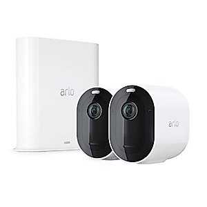 Arlo Pro 3 Spotlight Camera - 2 Camera Security System - Wireless, 2K Video & HDR, Color Night Vision, 2 Way Audio, 160° View, Wire-Free, Works with Alexa, White - VMS4240P