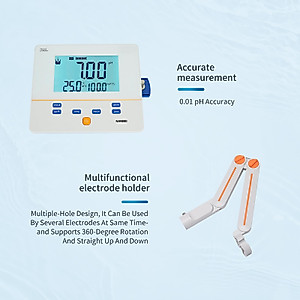 NANBEI Instruments,Lab Benchtop pH Meter kit,1-2Points Auto Calibration,0.01 pH Accuracy,Digital Bench Top pH Meter and Electrode,6.0 inch High Definition Screen(PH100B)