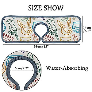 Absorbent Kitchen Faucet Mats 4 Pieces Colorful Pets Funny Faucet Sink Splash Guard Bathroom Counter and RV,Faucet Counter Sink Water Stains Preventer