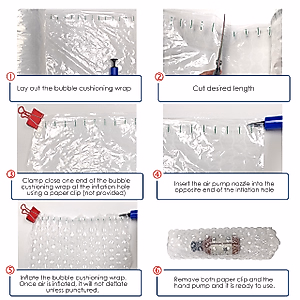 Innovative Haus 16 Inch x 72 Feet Inflatable Bubble Cushioning Wrap with Free Pump - Air Pillows for Shipping - Column Wrap for Heavy Duty Packing and Shipping Packaging